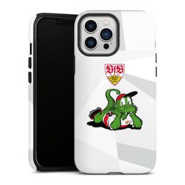 DeinDesign iPhone 13 Pro Max Handy Panzer Handyh&uuml;lle robuste Outdoor H&uuml;lle Schutzh&uuml;lle matt Vfb Stuttgart Mascot Official Licensed Product Tough Case
