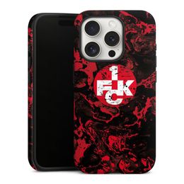 DeinDesign iPhone 15 Pro Handy Panzer Handyh&uuml;lle robuste Outdoor H&uuml;lle Schutzh&uuml;lle matt 1. Fc Kaiserslautern 1. Fck Logo Tough Case