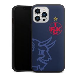 DeinDesign iPhone 13 Pro Max Handy Premium Silikon H&uuml;lle Handyh&uuml;lle schwarz Case Logo 1. Fc Kaiserslautern 1. Fck Silikon Premium Case