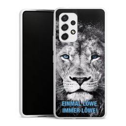 DeinDesign Galaxy A53 5G Handy Silikon H&uuml;lle Case wei&szlig; Handyh&uuml;lle Tsv 1860 M&uuml;nchen Official Licensed Product Lion Silikon Case