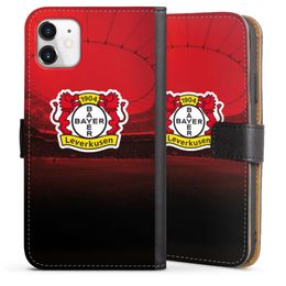 DeinDesign iPhone 11 Handy Klapph&uuml;lle Handyh&uuml;lle aus Kunst Leder schwarz Flip Case Bayer 04 Leverkusen Official Licensed Product Stadium Sideflip mit Lasche