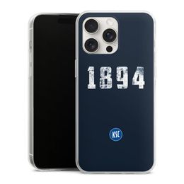 DeinDesign iPhone 15 Pro Max Handy Silikon H&uuml;lle Case transparent Handyh&uuml;lle Karlsruher Sc Ksc Bundesliga Silikon Case