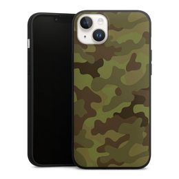 DeinDesign iPhone 14 Handy Premium Silikon H&uuml;lle Handyh&uuml;lle schwarz Case Camouflage Tarnmuster Army Silikon Premium Case
