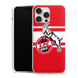 DeinDesign iPhone 15 Pro Max Handy Silikon H&uuml;lle Case wei&szlig; Handyh&uuml;lle Official Licensed Product Coat Of Arms 1. Fc K&ouml;ln Silikon Case