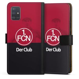 DeinDesign Galaxy A51 Handy Klapph&uuml;lle Handyh&uuml;lle aus Kunst Leder schwarz Flip Case Official Licensed Product Der Club 1. Fc N&uuml;rnberg Sideflip mit Lasche