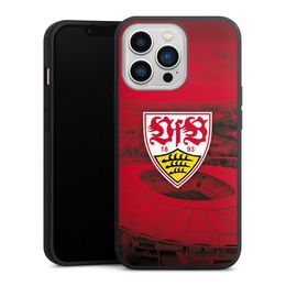 DeinDesign iPhone 13 Pro Handy Premium Silikon H&uuml;lle Handyh&uuml;lle schwarz Case Vfb Stuttgart Official Licensed Product Stadium Silikon Premium Case
