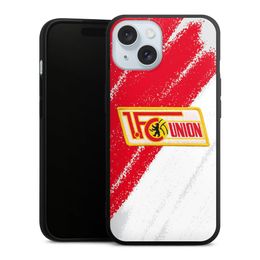 DeinDesign iPhone 15 Handy Premium Silikon H&uuml;lle Handyh&uuml;lle schwarz Case 1. Fc Union Berlin Logo Official Licensed Product Silikon Premium Case