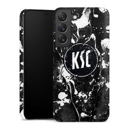 DeinDesign Galaxy S22 Handy Premium Case Smartphone Handyh&uuml;lle Schutzh&uuml;lle gl&auml;nzend Karlsruher Sc Ksc Official Licensed Product Premium Case