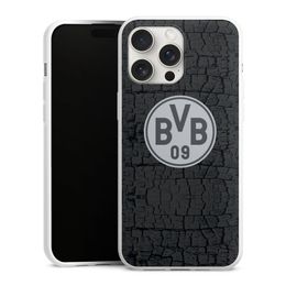 DeinDesign iPhone 15 Pro Max Handy Silikon H&uuml;lle Case wei&szlig; Handyh&uuml;lle Jersey Borussia Dortmund Bvb Silikon Case