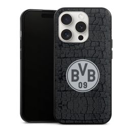 DeinDesign iPhone 15 Pro Handy Slim Case extra d&uuml;nn Silikon Handyh&uuml;lle schwarz H&uuml;lle Jersey Borussia Dortmund Bvb Silikon Slim Case