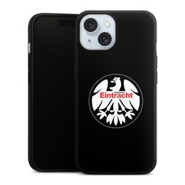 DeinDesign iPhone 15 Handy Premium Silikon H&uuml;lle Handyh&uuml;lle schwarz Case Eintracht Frankfurt Sge Official Licensed Product Silikon Premium Case