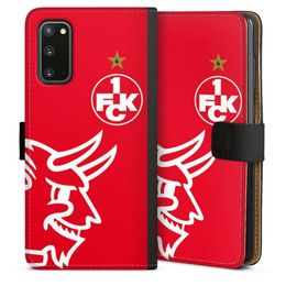 DeinDesign Galaxy S20 Handy Klapph&uuml;lle Handyh&uuml;lle aus Kunst Leder schwarz Flip Case Devil Star 1. Fc Kaiserslautern Sideflip mit Lasche