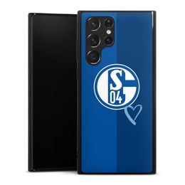 DeinDesign Galaxy S22 Ultra Handy Silikon H&uuml;lle Case schwarz Handyh&uuml;lle Heart Schalke 04 Fc Schalke 04