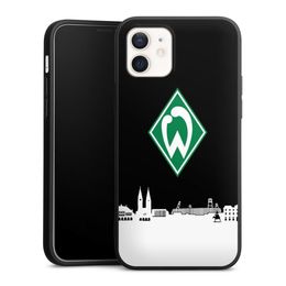 DeinDesign iPhone 12 Handy Premium Silikon H&uuml;lle Handyh&uuml;lle schwarz Case Skyline Sv Werder Bremen Official Licensed Product Silikon Premium Case