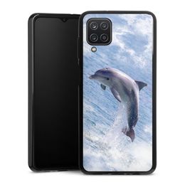 DeinDesign Galaxy A12 Handy Silikon H&uuml;lle Case schwarz Handyh&uuml;lle Dolphin Wale Ocean