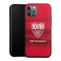 DeinDesign iPhone 12 Pro Handy Silikon H&uuml;lle Case schwarz Handyh&uuml;lle Stadium Vfb Stuttgart Official Licensed Product