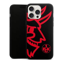 DeinDesign iPhone 15 Pro Max Handy Premium Silikon H&uuml;lle Handyh&uuml;lle schwarz Case 1. Fc Kaiserslautern Logo Official Licensed Product Silikon Premium Case