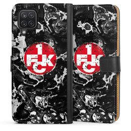 DeinDesign Galaxy A12 Handy Klapph&uuml;lle Handyh&uuml;lle aus Kunst Leder schwarz Flip Case Muster 1. Fc Kaiserslautern Coat Of Arms Sideflip mit langer Lasche