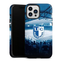 DeinDesign iPhone 13 Pro Max Handy Panzer Handyh&uuml;lle robuste Outdoor H&uuml;lle Schutzh&uuml;lle gl&auml;nzend Stadium 1. Fcm 1. Fc Magdeburg Tough Case