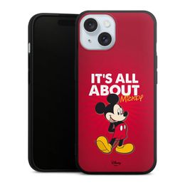 DeinDesign iPhone 15 Handy Premium Silikon H&uuml;lle Handyh&uuml;lle schwarz Case Disney Official Licensed Product Mouse Silikon Premium Case