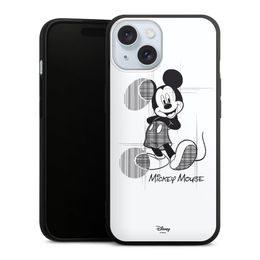 DeinDesign iPhone 15 Handy Premium Silikon H&uuml;lle Handyh&uuml;lle schwarz Case Mickey Mouse Disney Official Licensed Product Silikon Premium Case