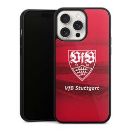 DeinDesign iPhone 15 Pro Max Handy Gallery Case Handyh&uuml;lle 9H Geh&auml;rtetes Glas R&uuml;ckseite H&uuml;lle Stadium Official Licensed Product Vfb Stuttgart Gallery Case