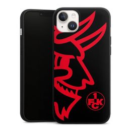 DeinDesign iPhone 14 Handy Premium Silikon H&uuml;lle Handyh&uuml;lle schwarz Case 1. Fc Kaiserslautern Logo Official Licensed Product Silikon Premium Case