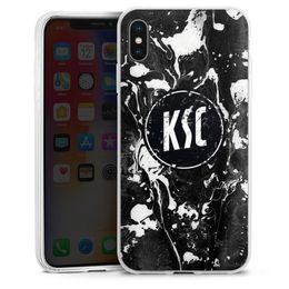 DeinDesign iPhone Xs Max Handy Silikon H&uuml;lle Case transparent Handyh&uuml;lle Karlsruher Sc Ksc Official Licensed Product Silikon Case