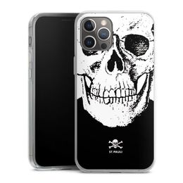 DeinDesign iPhone 12 Pro Max Handy Silikon H&uuml;lle Case transparent Handyh&uuml;lle Totenkopf Fc St. Pauli Official Licensed Product Silikon Case