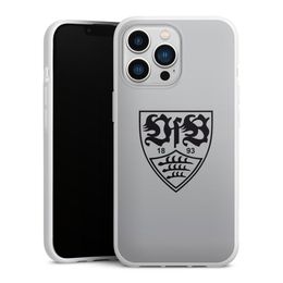 DeinDesign iPhone 13 Pro Handy Silikon H&uuml;lle Case wei&szlig; Handyh&uuml;lle Logo Official Licensed Product Vfb Stuttgart Silikon Case