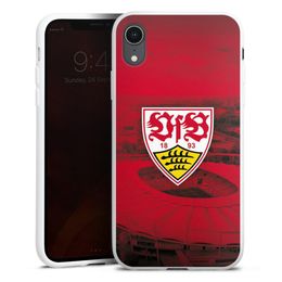 DeinDesign iPhone Xr Handy Silikon H&uuml;lle Case wei&szlig; Handyh&uuml;lle Vfb Stuttgart Official Licensed Product Stadium Silikon Case