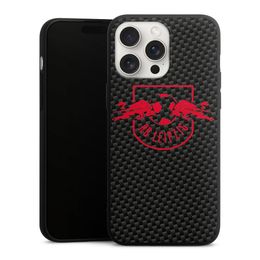 DeinDesign iPhone 15 Pro Max Handy Premium Silikon H&uuml;lle Handyh&uuml;lle schwarz Case Rb Leipzig Official Licensed Product Carbon Silikon Premium Case