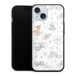 DeinDesign iPhone 15 Handy Premium Silikon H&uuml;lle Handyh&uuml;lle schwarz Case Disney Dumbo Bambi Silikon Premium Case