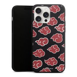 DeinDesign iPhone 15 Pro Max Handy Premium Silikon H&uuml;lle Handyh&uuml;lle schwarz Case Naruto Shippuden Pattern Akatsuki Silikon Premium Case