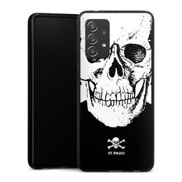 DeinDesign Galaxy A52s 5G Handy Silikon H&uuml;lle Case schwarz Handyh&uuml;lle Totenkopf Fc St. Pauli Official Licensed Product