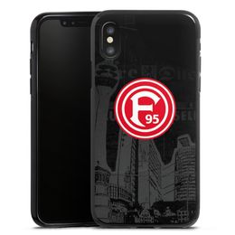 DeinDesign iPhone X Handy Silikon H&uuml;lle Case schwarz Handyh&uuml;lle Official Licensed Product Logo Fortuna D&uuml;sseldorf
