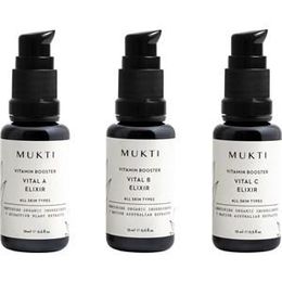 Mukti Organics Gesichtspflege Seren & Öle Vitamin Booster Mini Collection Vital A Elixir 15 ml + Vital B Elixir 15 ml + Vital C Elixir 15 ml +