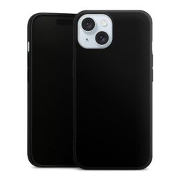 DeinDesign iPhone 15 Handy Premium Silikon H&uuml;lle Handyh&uuml;lle schwarz Case Colour Black Unicoloured Silikon Premium Case