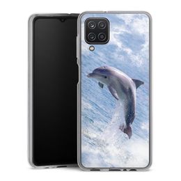 DeinDesign Galaxy A12 Handy Silikon H&uuml;lle Case transparent Handyh&uuml;lle Dolphin Wale Ocean Silikon Case