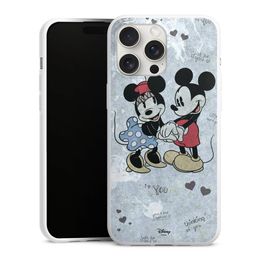 DeinDesign iPhone 15 Pro Max Handy Silikon H&uuml;lle Case wei&szlig; Handyh&uuml;lle Vintage Disney Silikon Case