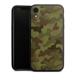 DeinDesign iPhone Xr Handy Premium Silikon H&uuml;lle Handyh&uuml;lle schwarz Case Camouflage Tarnmuster Army Silikon Premium Case