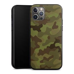 DeinDesign iPhone 12 Pro Handy Silikon H&uuml;lle Case schwarz Handyh&uuml;lle Camouflage Tarnmuster Army