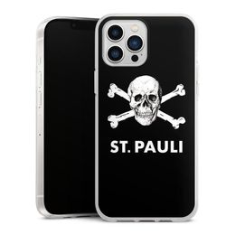 DeinDesign iPhone 13 Pro Max Handy Silikon H&uuml;lle Case transparent Handyh&uuml;lle Totenkopf Fc St. Pauli Official Licensed Product Silikon Case