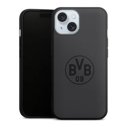 DeinDesign iPhone 15 Handy Premium Silikon H&uuml;lle Handyh&uuml;lle schwarz Case Bvb Borussia Dortmund Logo Silikon Premium Case