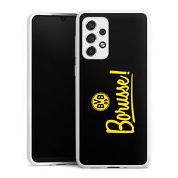 DeinDesign Galaxy A33 5G Handy Silikon H&uuml;lle Case wei&szlig; Handyh&uuml;lle Bvb Borussia Dortmund Borusse Silikon Case