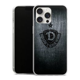 DeinDesign iPhone 15 Pro Max Handy Silikon H&uuml;lle Case transparent Handyh&uuml;lle Sg Dynamo Dresden Official Licensed Product Vintage Silikon Case