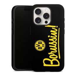 DeinDesign iPhone 15 Pro Handy Panzer Handyh&uuml;lle robuste Outdoor H&uuml;lle Schutzh&uuml;lle matt Borussia Dortmund Bvb Soccer Tough Case
