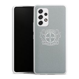 DeinDesign Galaxy A53 5G Handy Silikon H&uuml;lle Case wei&szlig; Handyh&uuml;lle Bayer 04 Leverkusen Coat Of Arms Official Licensed Product Silikon Case