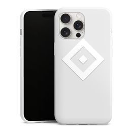 DeinDesign iPhone 15 Pro Max Handy Silikon H&uuml;lle Case wei&szlig; Handyh&uuml;lle Hsv Hamburger Sv Coat Of Arms Silikon Case