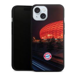 DeinDesign iPhone 15 Handy Premium Silikon H&uuml;lle Handyh&uuml;lle schwarz Case Fc Bayern M&uuml;nchen Stadium Fcb Silikon Premium Case